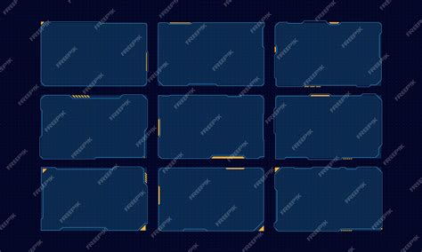 Premium Vector Hud Frames Futuristic Text Box Border Frame Scifi Digital Screen Hologram Panel