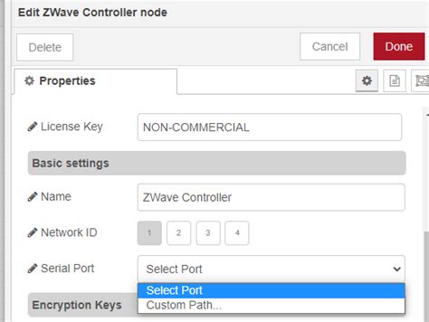 Most Basic Configuration Of Node Red Contrib Zwave Js Node Red Home