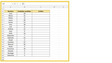 representar barras en excel
