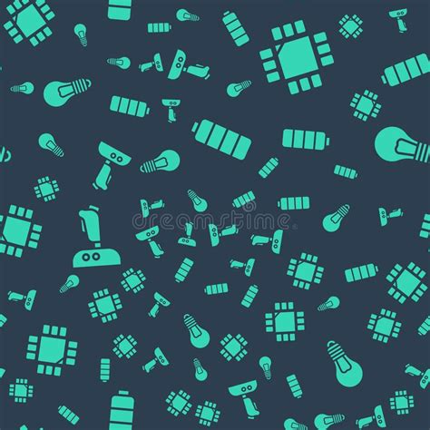 Set Battery Charge Level Indicator Processor With Microcircuits Cpu