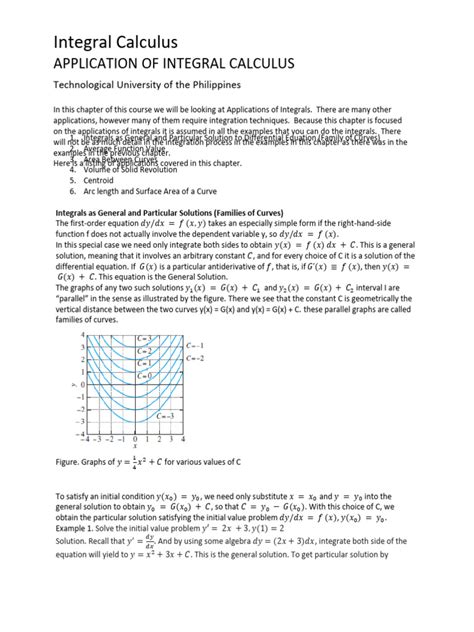 Application Of Integral Calculus Notes Pdf Integral Ordinary Differential Equation