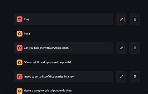 streamlit chat message add edit delete inline messages custom