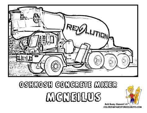 Cement Truck Coloring Page Coloring Nation