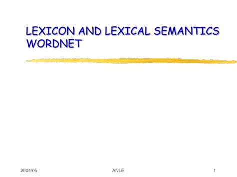 Ppt Lexicon And Lexical Semantics Wordnet Powerpoint Presentation Free Download Id9631561