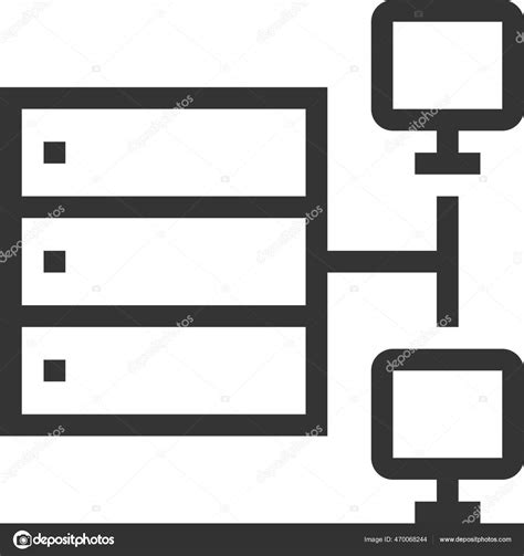Computer Database Internet Icon Outline Style Stock Vector By