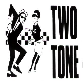 2 Tone Logo With Ska Dancers Black And White Sticker Decal 4 25 X