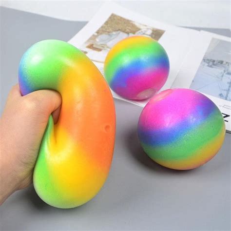 성인 어린이를위한 무지개 환기 공 Fidget 장난감 크리 에이 티브 다채로운 환기 공 감압 장난감 감압 어린이 장난감 야외