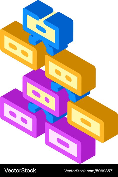 decision tree algorithm isometric icon royalty free vector