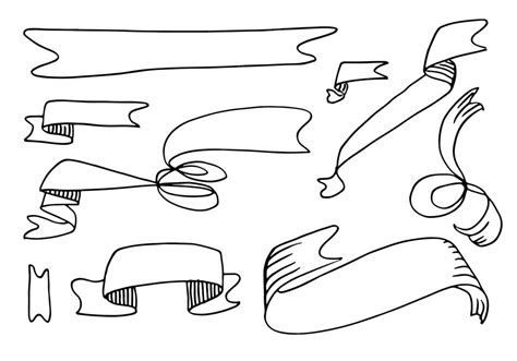 Premium Vector Set Of Handdrawn Doodle Banner Flags On White Background