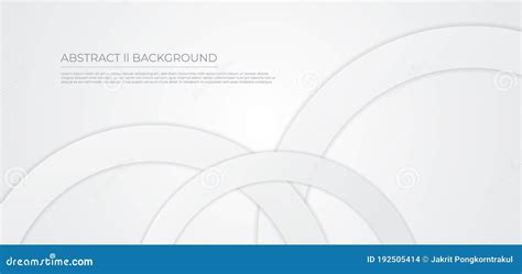 Minimal White Background Abstract Design Circle Shape Overlap Layer Stock Vector Illustration