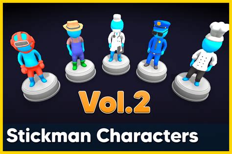 Hypercasual Character Stickman Vol2 3d Humanoids Unity Asset Store