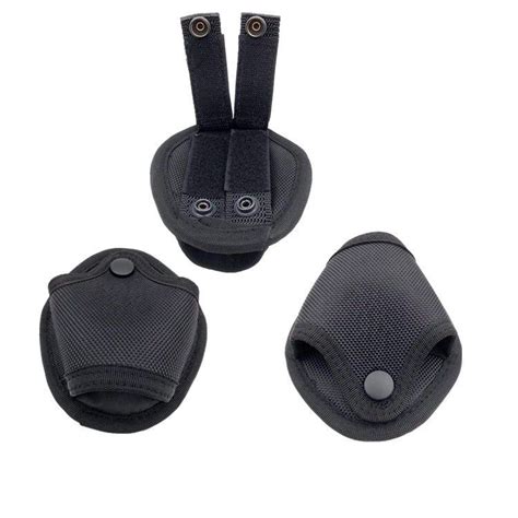 Калъф за белезници с щипка за колан черен материал Cordura полиция охрана Emag Bg