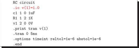 3 Example Netlist With IC Without The IC Statement The Capacitor Download Scientific