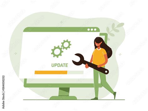 Vetor De System Or Web Application Upgrade Procedure Concept Of