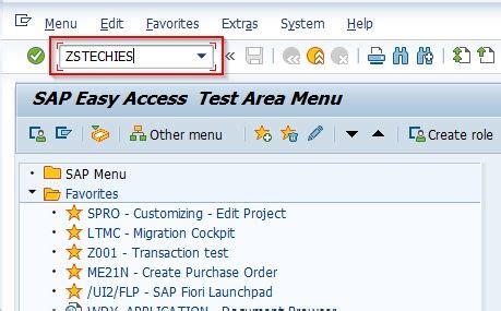 How To Create Area Menu And User Menu In SAP