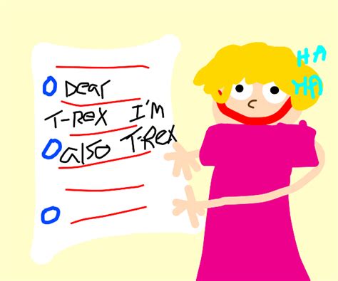 Catfish Writing To T Rex Drawception