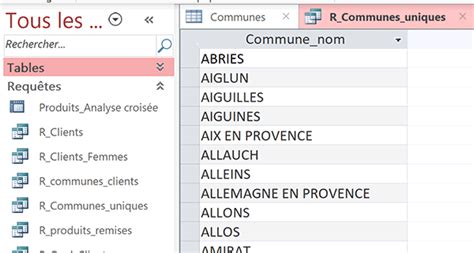Requêtes et langage SQL Exercice Access