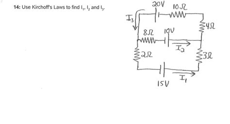 Solved 14 Use Kirchoffs Laws To Find 2 And L3 432 To 032 Chegg Com