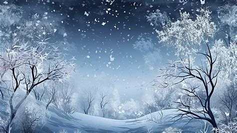 겨울의 아름다운 야경 겨울 눈송이 나무 배경 일러스트 및 사진 무료 다운로드 Pngtree