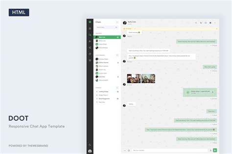 Doot Chat App Template Sketch Figma And Adobexd Doot Is A Powerful And Responsive Html5 Chat