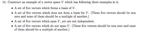solved 14 construct an example of a vector space v which