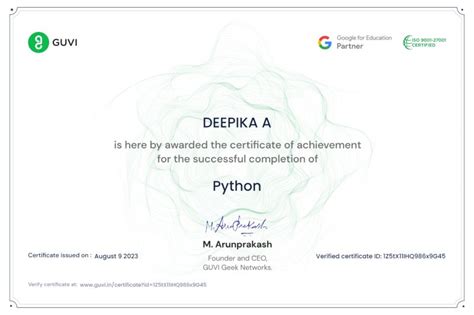 deepika a on linkedin pythonmastery codingchampion