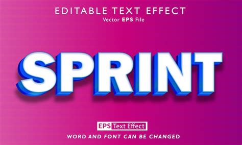 Effet De Texte Sprint Vecteur Premium