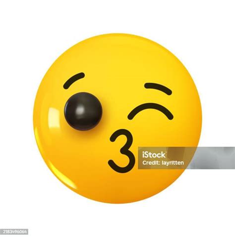 Emoji Kissing Face Emoji With Winking Eyes Emotion 3d Cartoon Icon