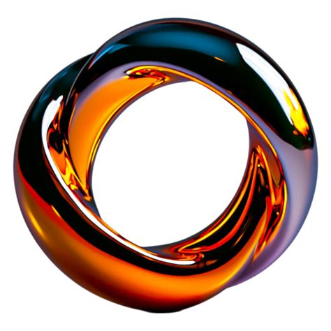 Abstract 3d Loop Shape With Glossy Orange And Black Finish 55662593 Png