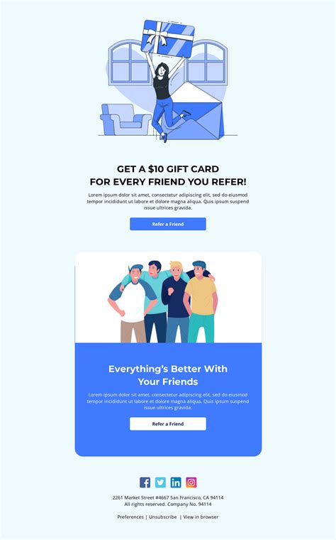 Referral T Card Email Template Unlayer