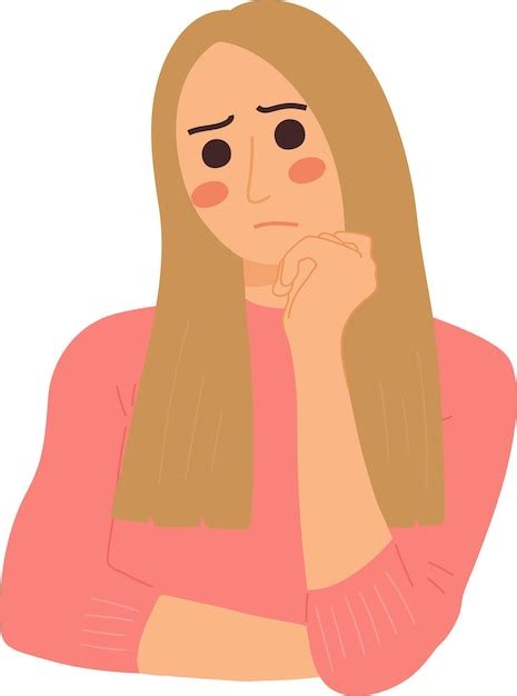 생각하는 사람 기분 잠겨 있고 혼란스러운 그림 프리미엄 벡터