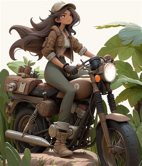 Premium Ai Image Girl On Motorcycle