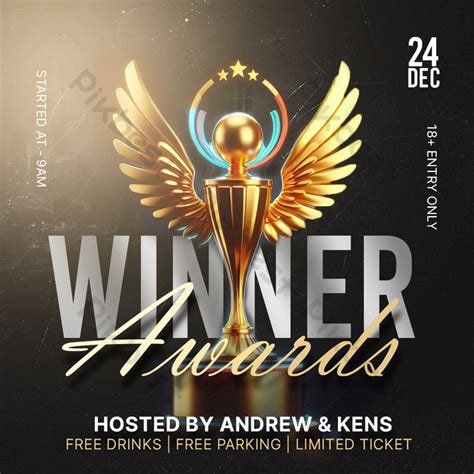 Winner Award Golden Modern Flyer Template Psd Free Download Pikbest