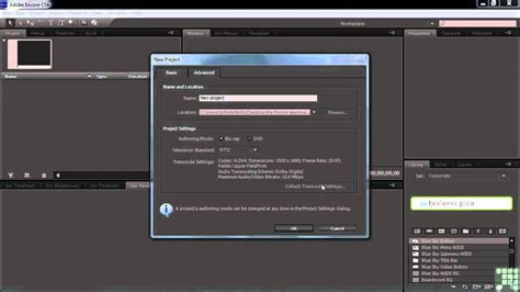 Adobe Encore Cs6 Tutorial Creating A New Project Infiniteskills