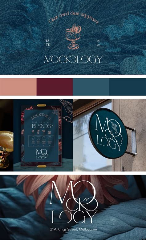 Mockology Mocktail Bar Logo Brand Identity Mood Board Style Guide