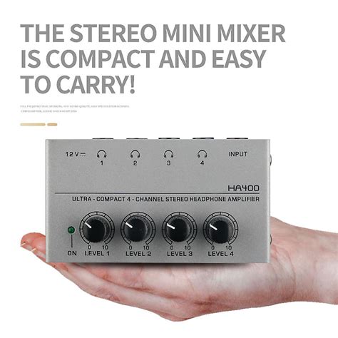 Headset Amplifier 4 Way Earphone Headphone Power Amplifier Four Knob