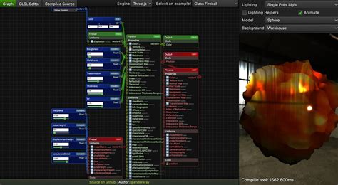 “hybrid graph” glsl shader editor tech preview for three js showcase