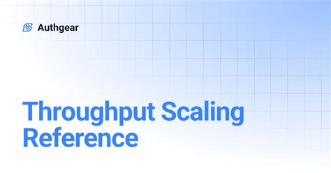 Throughput Scaling Reference Authgear