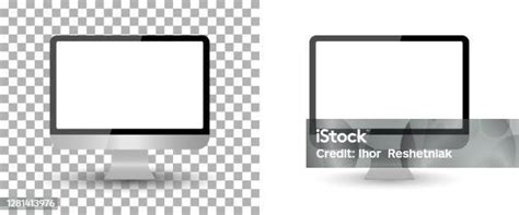 화면 이 비어 있는 컴퓨터 모니터 모형 Pc 격리 된 데스크톱 프레임이 있는 노트북 투명 한 배경에 현대 아이콘 디스플레이가 있는 장치입니다 Lcd 와이드 스크린으로 모의