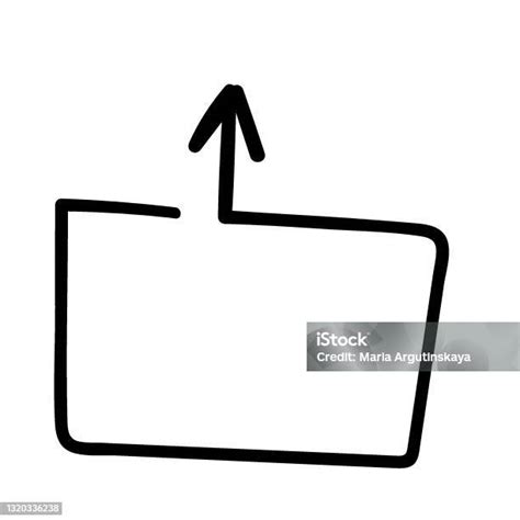 인포그래픽을 위한 사각형 프레임 화살표입니다 낙서 손 그리기 스케치 벡터 일러스트 요소 검은색에 대한 스톡 벡터 아트 및 기타