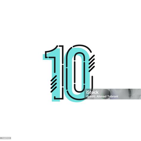 Number 10 Vector Template Design Illustration Design For Anniversary