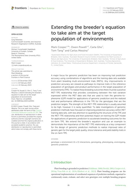 pdf extending the breeder s equation to take aim at the target