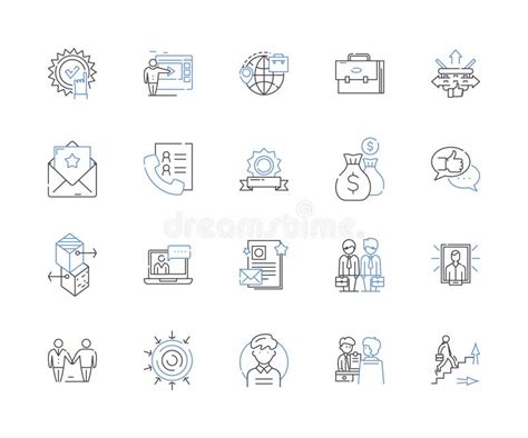 Talent Management Outline Icons Collection Talent Management Recruitment Retention