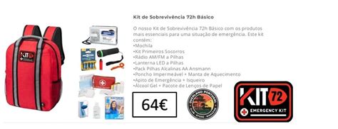 Kit De Emergência 72h Básico Overland Portugal