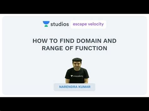 How To Find Domain Range Function Part IIT JEE Narendra Kumar YouTube