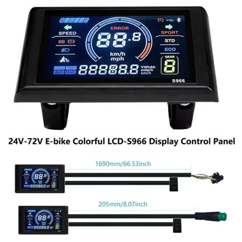 24v 72v Ebike Colorful Lcd S966 Display Control Panel Meter Sm Wp Plug