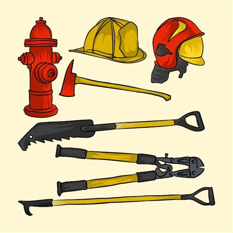 Firefighter Tools Vector Design Premium Vector