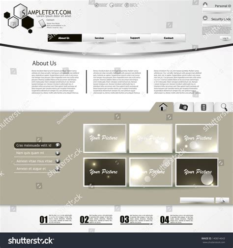 Stylish Website Template Portfolio Layout Designers Stock Vector