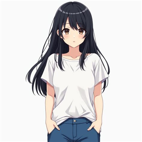 انمي شعرها اسود مفتوح طويل بيكاسو الخليج Gulf Picasso