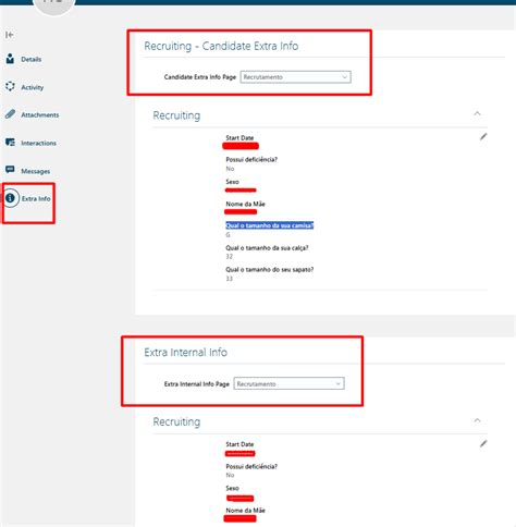 what is the difference between extra internal info page and